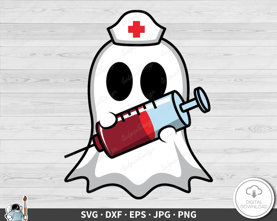 Nurse Ghost SVG Nursing School Halloween Clip Art Cut File Silhouette ...