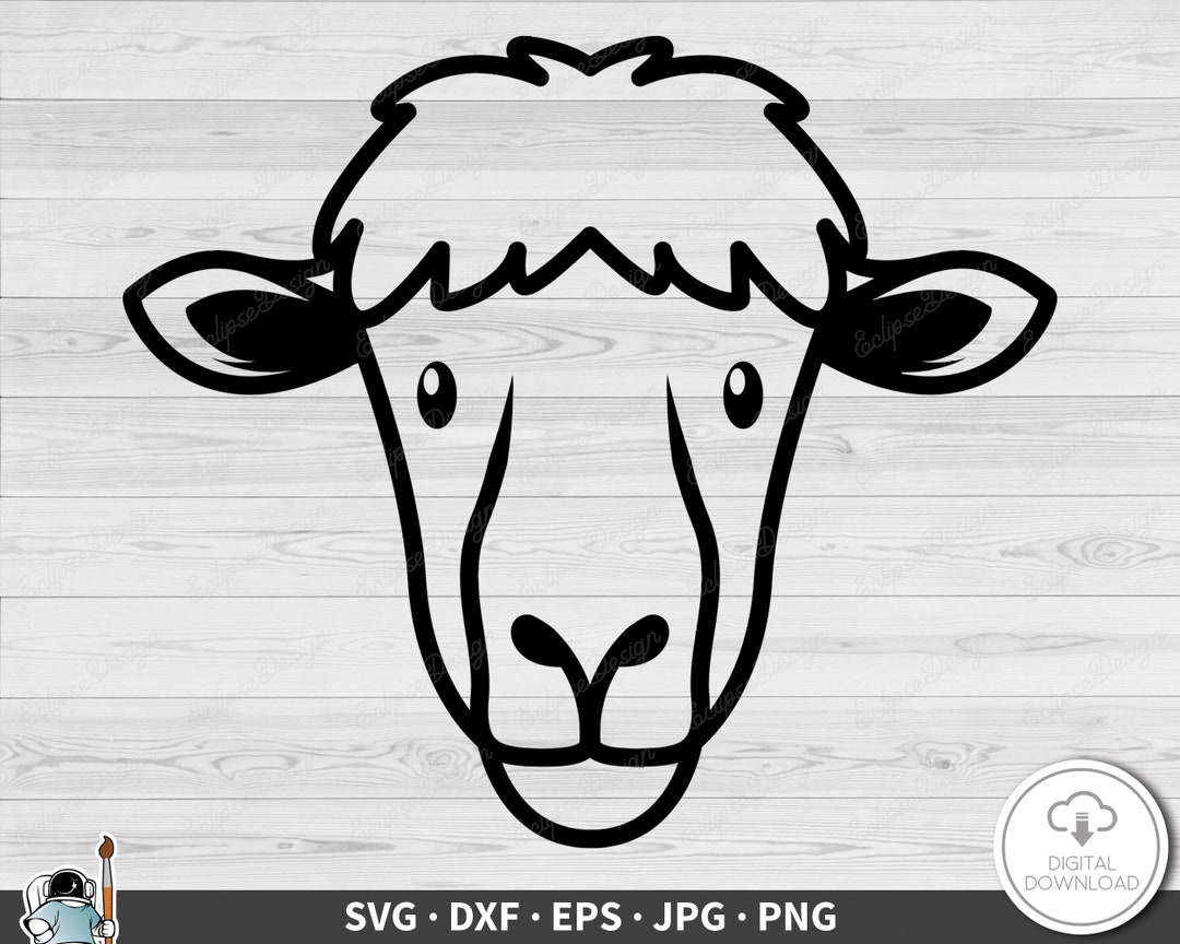 Sheep Face SVG Clip Art Cut File Silhouette Dxf Eps Png Jpg Instant ...