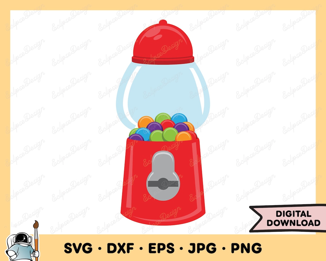 Gumball Machine SVG Gumball PNG Gumball Clip Art Cut File Silhouette ...