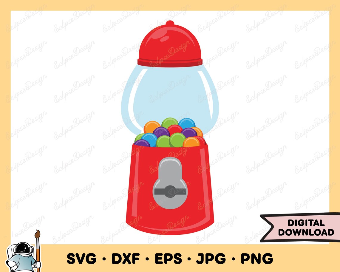 Gumball Machine SVG Gumball PNG Gumball Clip Art Cut File Silhouette ...