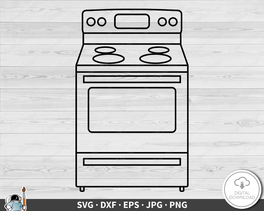 Stove and Oven SVG Kitchen Clip Art Cut File Silhouette Instant Digital ...