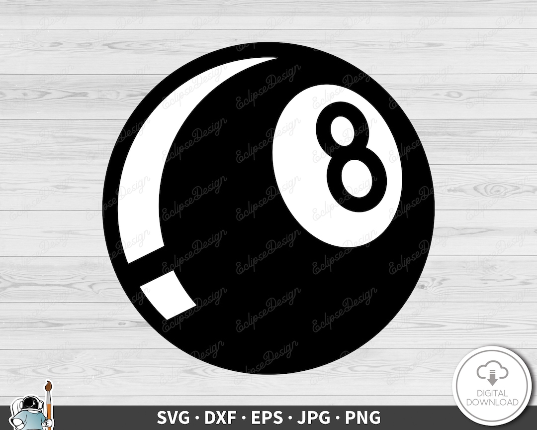 8 Ball Svg, Billiards Svg, 8 Ball Clip Art, 8 Ball Cut File, Silhouette ...