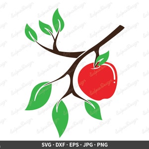Apple Tree SVG Clip Art Cut File Silhouette Dxf Eps Png Jpg - Etsy