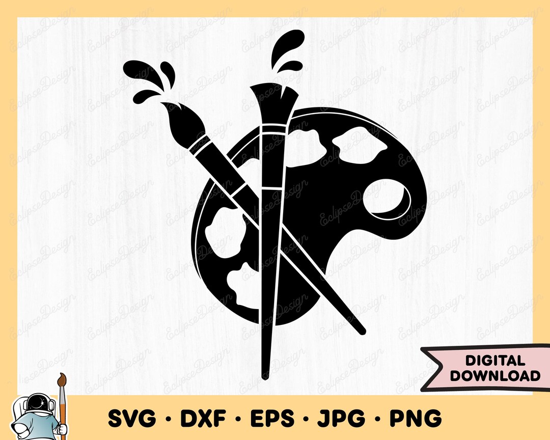 Paintbrush & Palette SVG Artist Clip Art (digital Download) - Etsy