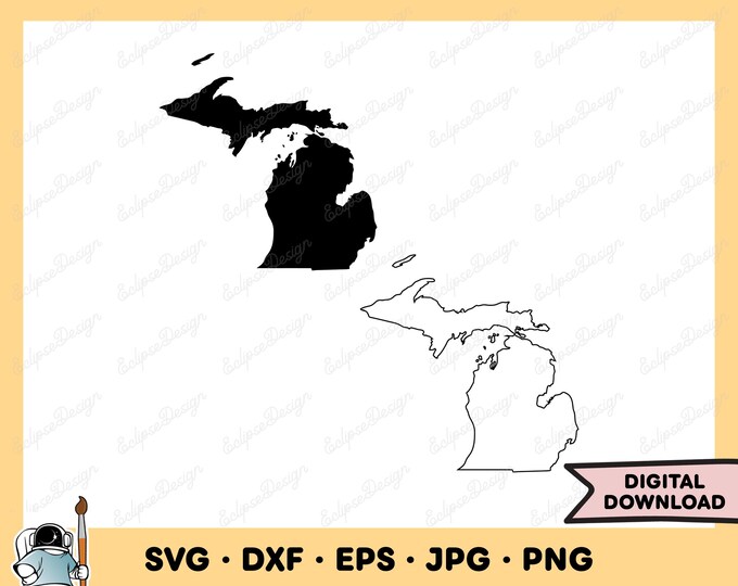 Michigan Svg | Michigan Lakes SVG | DFX | PNG | Michigan Art | Michigan ...