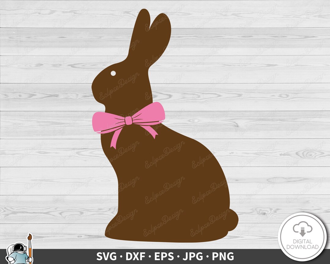 Chocolate Bunny Easter SVG Clip Art Cut File Silhouette Dxf - Etsy