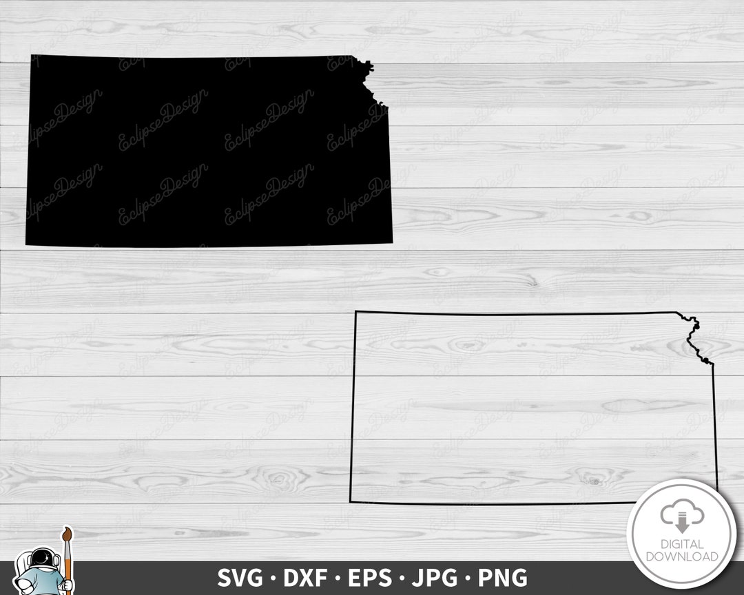 Kansas SVG State Clip Art Cut File Silhouette Instant Digital Download ...