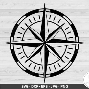 Compass Rose SVG Clip Art Cut File Silhouette dxf eps png - Etsy México
