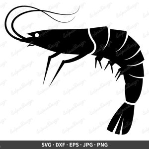 Shrimp SVG Clip Art Cut File Silhouette Dxf Eps Png Jpg - Etsy
