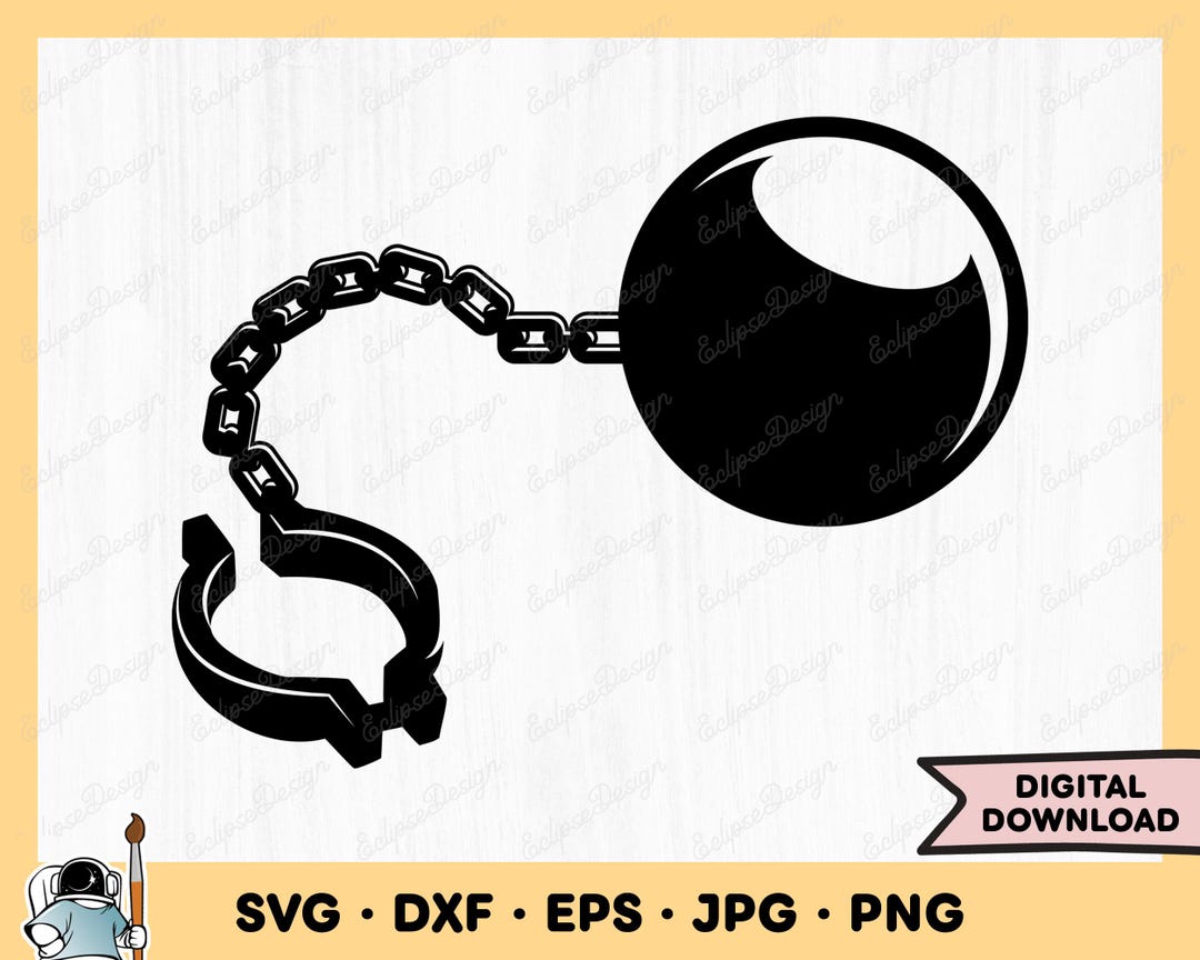 Ball and Chain SVG Prisoner SVG Jail Clip Art Jail SVG Cut File ...