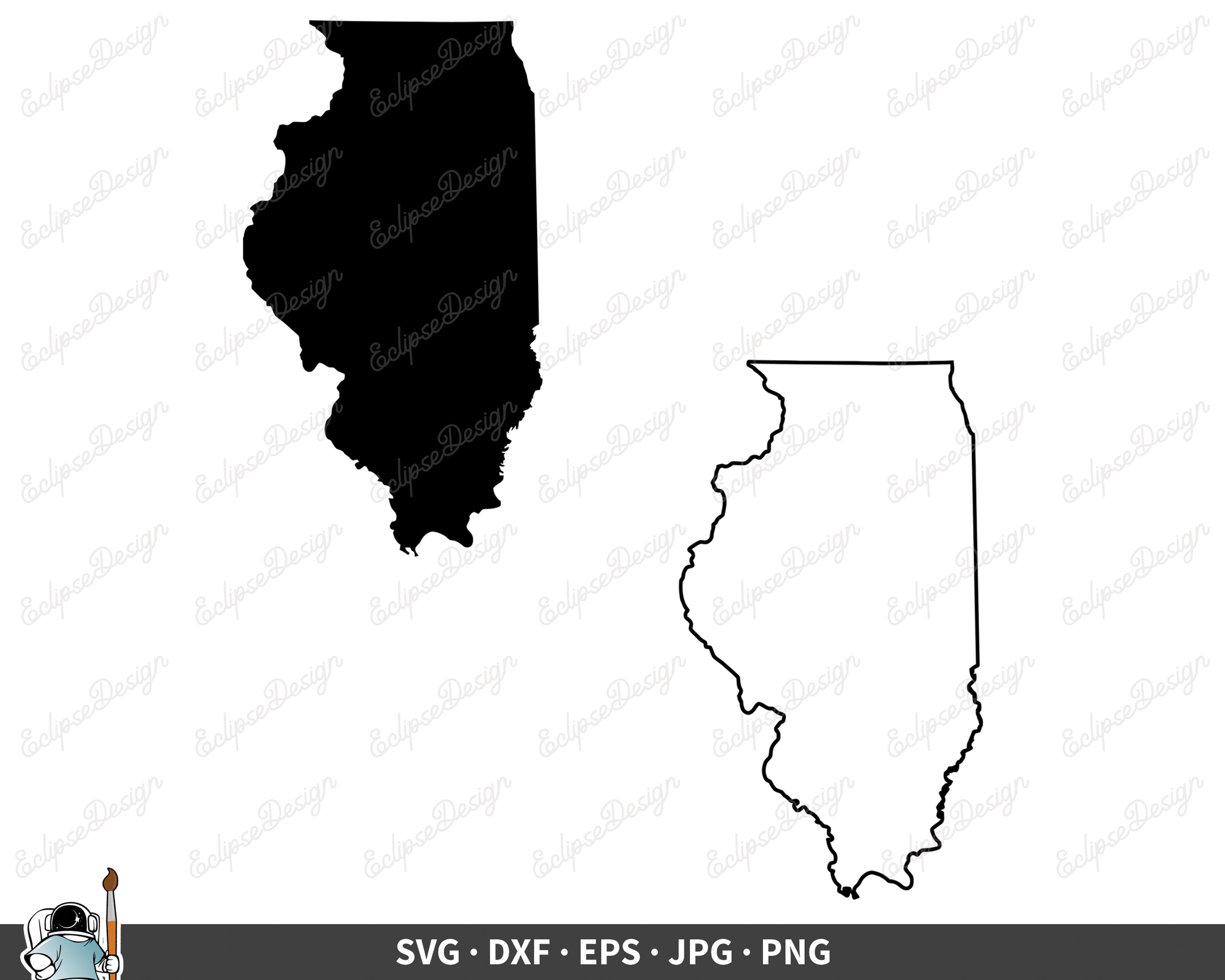 Illinois State Map Clipart