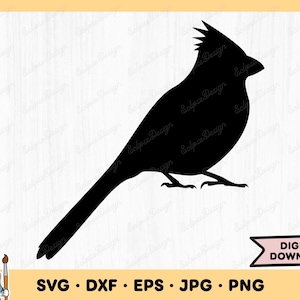Birding Cardinal SVG Clip Art Cut File Silhouette Instant Digital ...