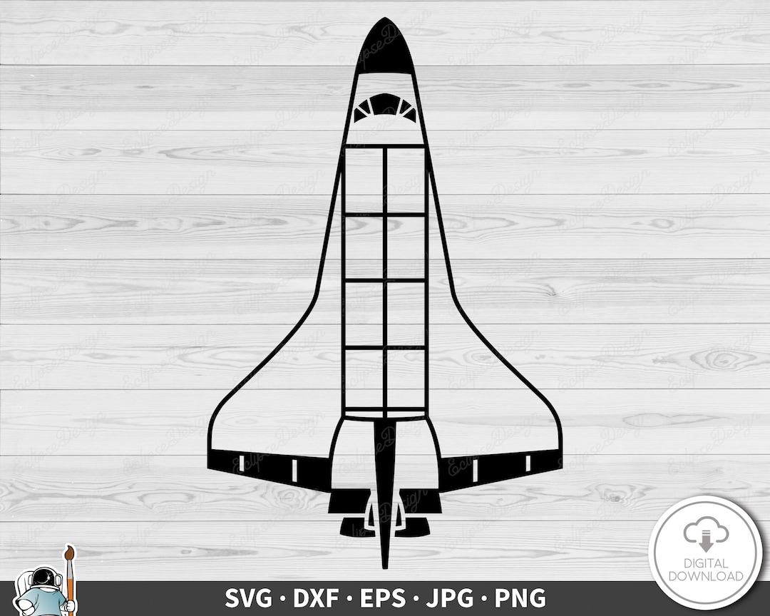 Space Shuttle SVG Spaceship Clip Art Cut File Silhouette Instant ...