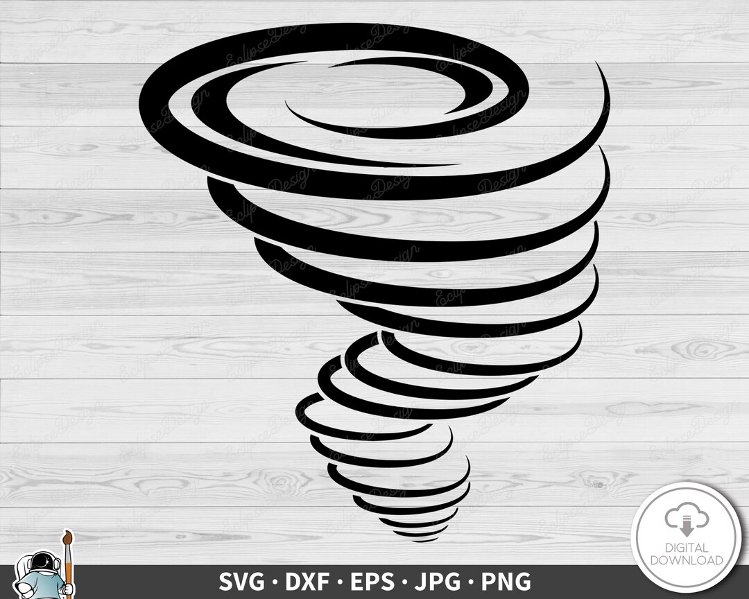 Tornado SVG Stormy Whirlwind Clip Art Cut File Silhouette Instant ...