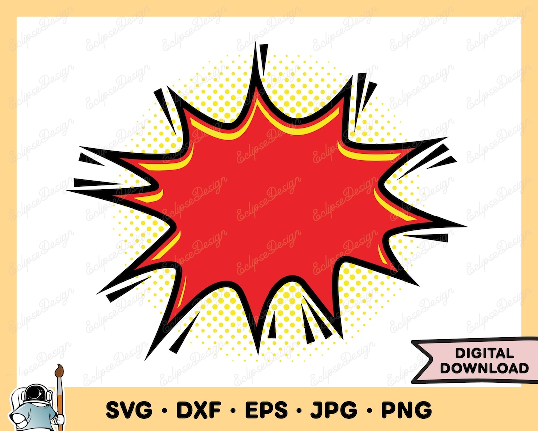 Comic Book SVG Pow Clip Art Pow SVG Cut File Silhouette Instant Digital ...