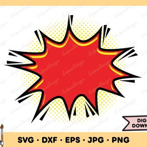 Comic Book SVG Pow Clip Art Pow SVG Cut File Silhouette Instant Digital ...