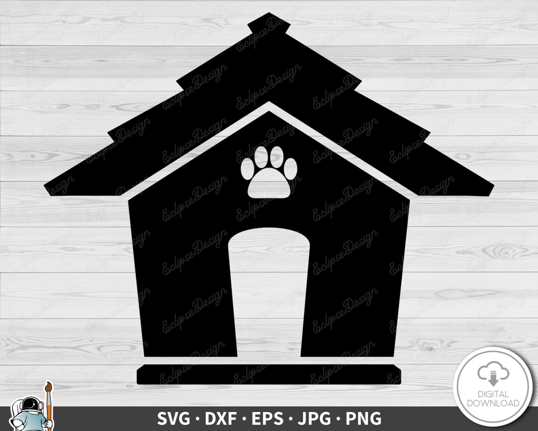 Pet Dog House SVG Clip Art Cut File Silhouette Instant Digital Download ...