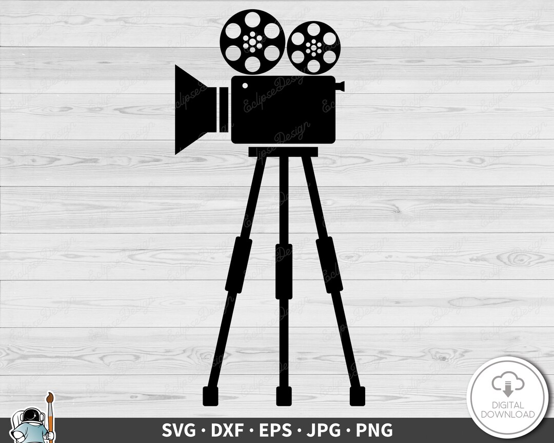 Film Movie Camera SVG Clip Art Cut File Silhouette Instant Digital ...