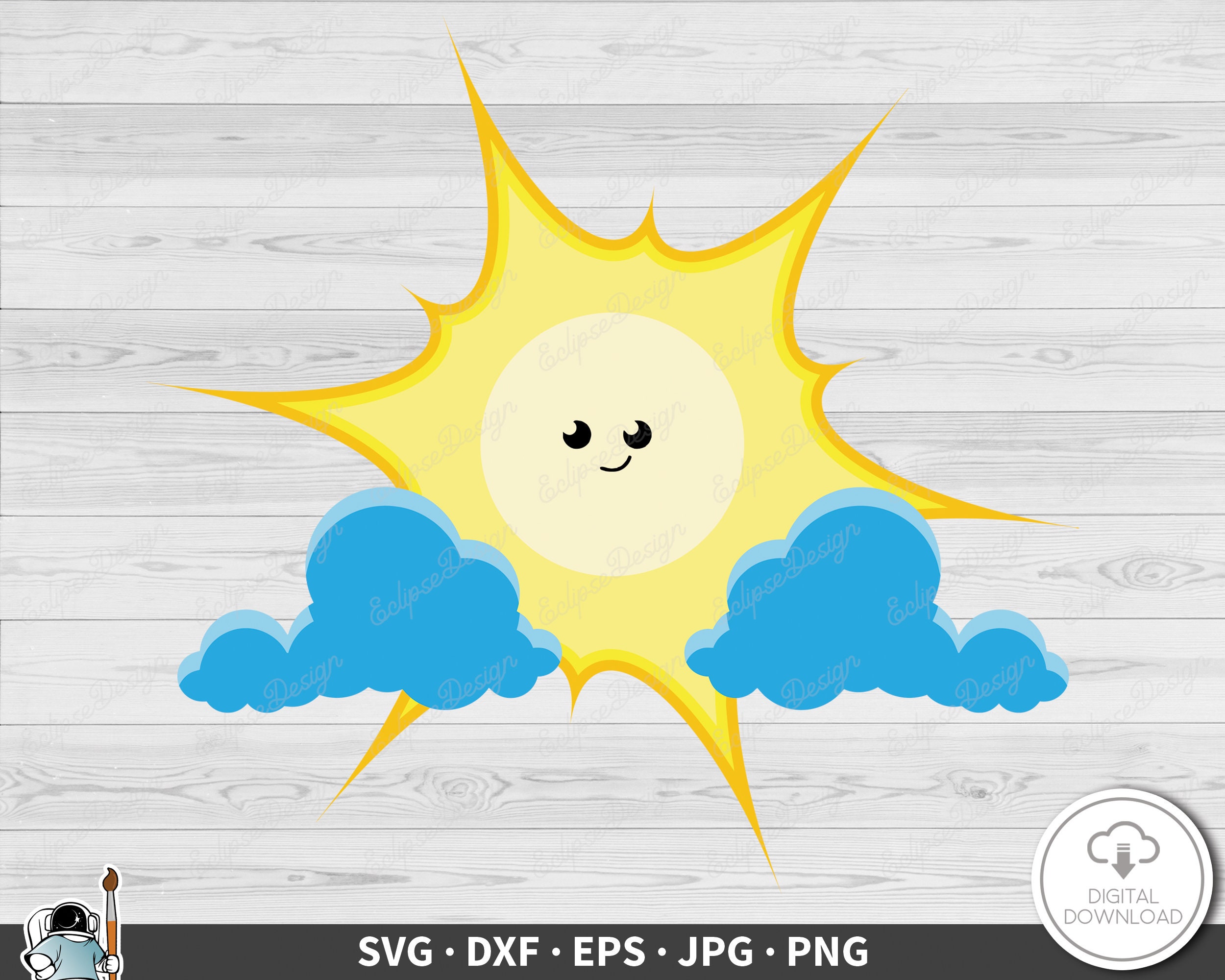 Sun And Cloud Clip Art