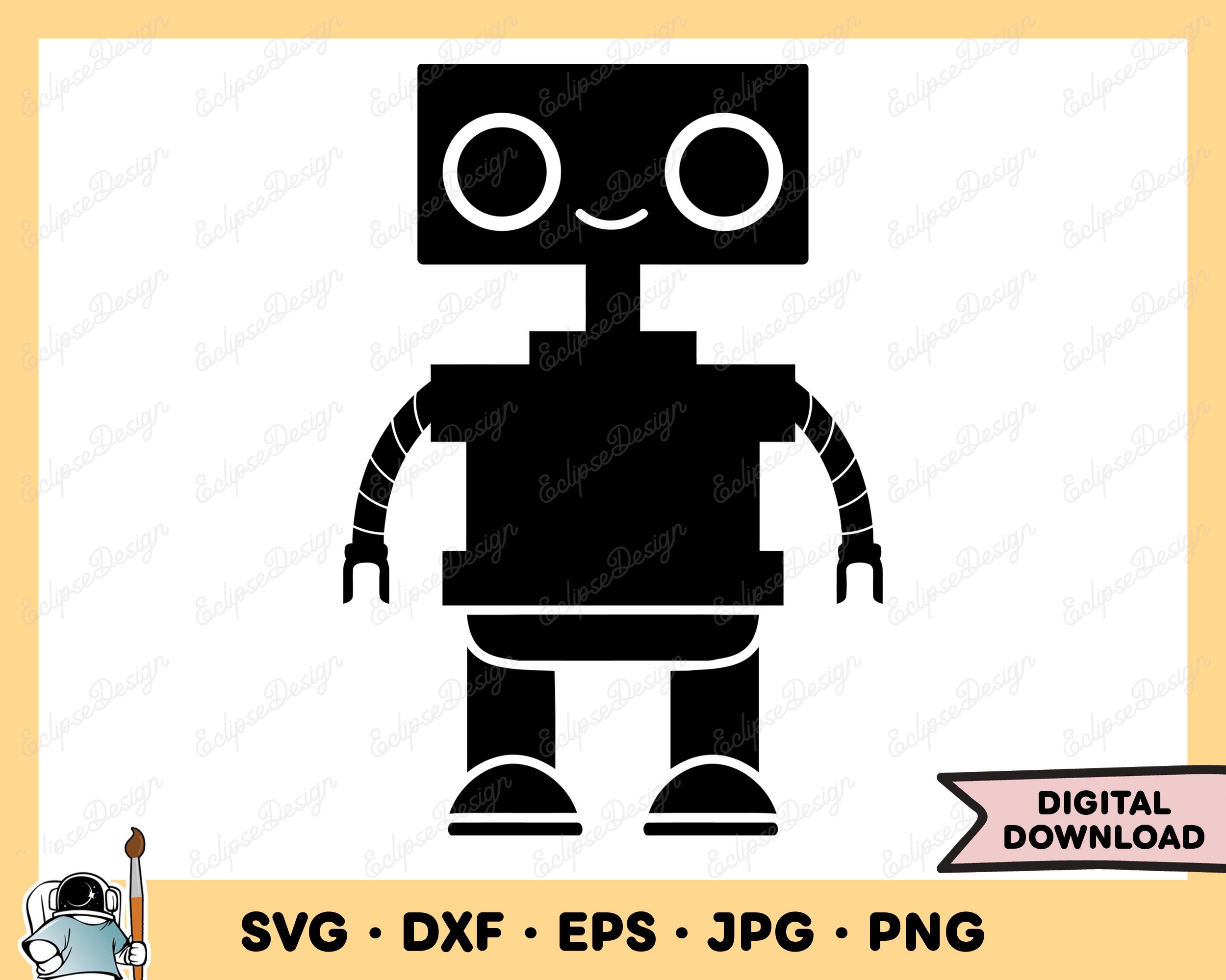 Machine Robot SVG Robot PNG Robot Clip Art Cut File Silhouette Instant ...