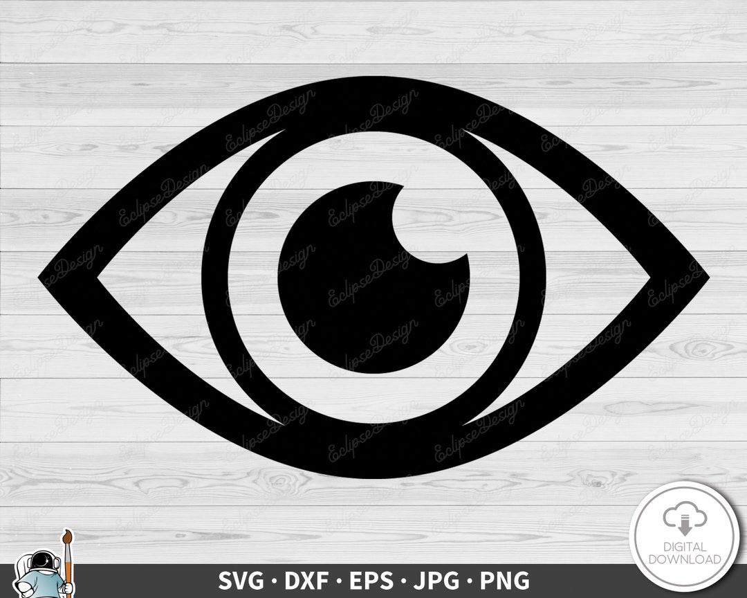 Eye SVG Eyeball Icon Clip Art Cut File Silhouette Instant Digital ...