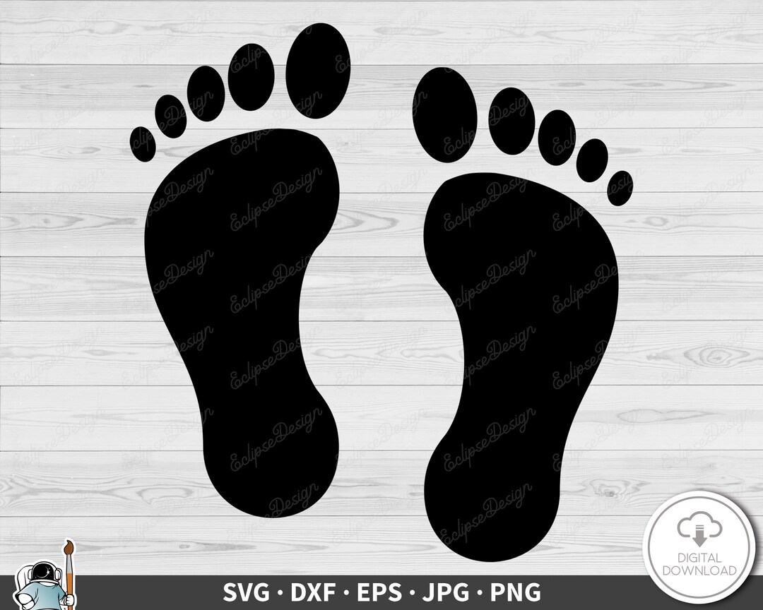 Footprints Feet SVG Clip Art Cut File Silhouette Instant Digital ...
