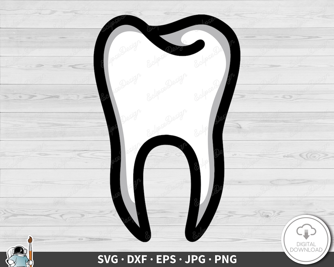 Tooth SVG Dentist Clip Art Cut File Silhouette Instant Digital Download ...