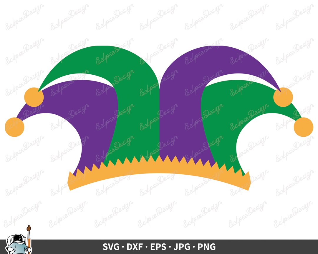 Mardi Gras Jester Hat SVG Clip Art Cut File Silhouette Dxf - Etsy