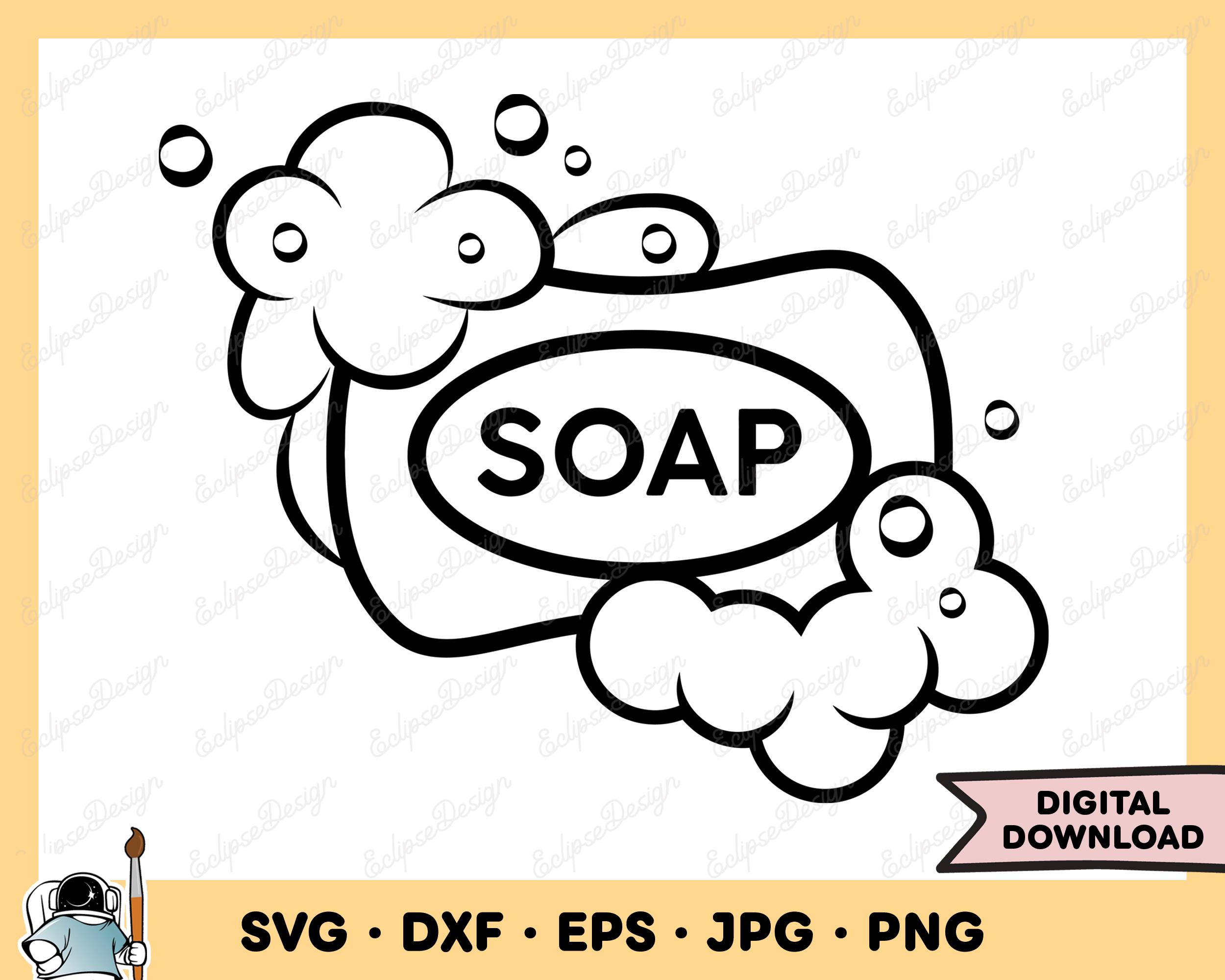 Soap Bar Bubbles SVG Soap PNG Soap Clip Art Cut File Silhouette Instant ...