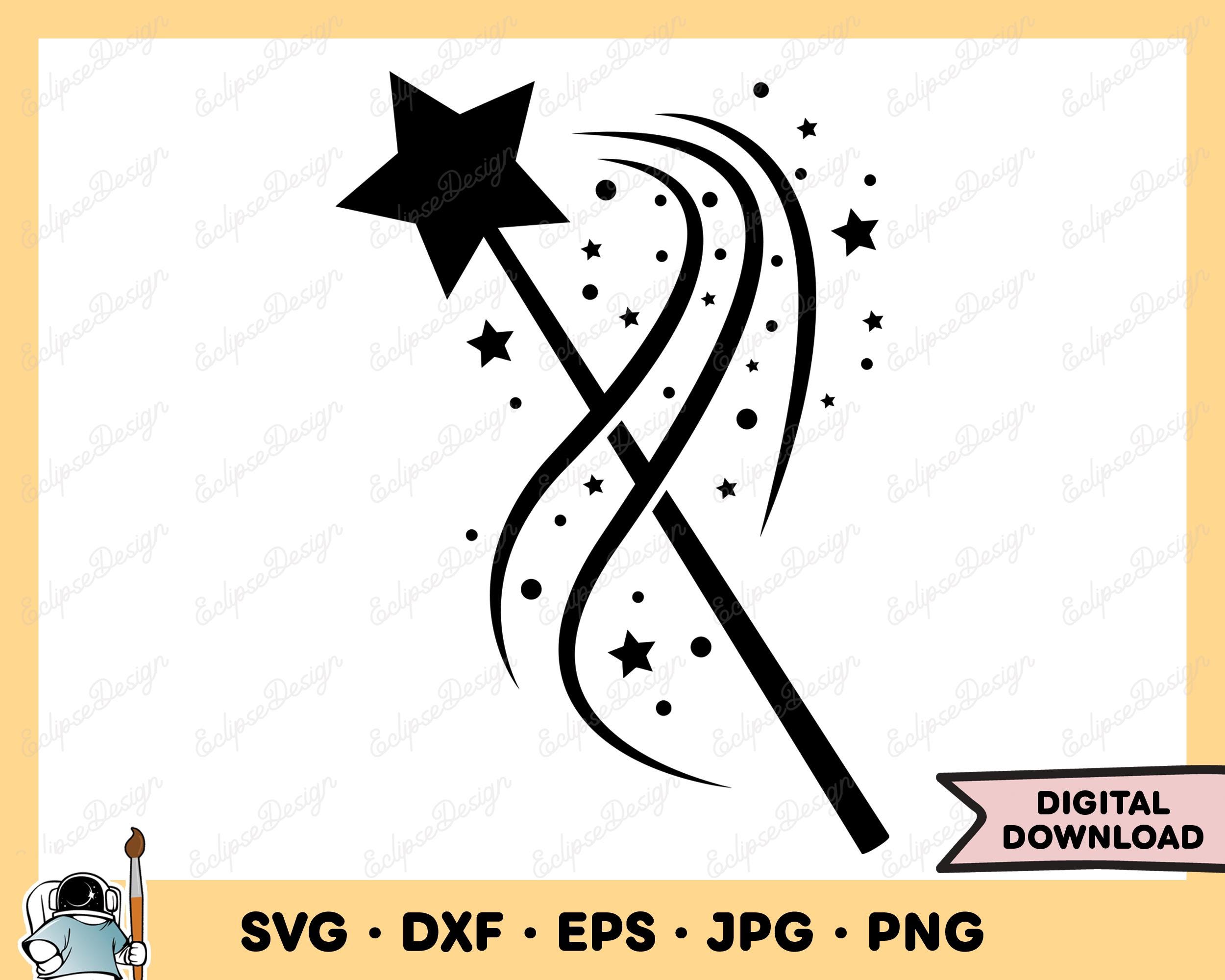 Magic Wand SVG Magic Wand PNG Wand Clip Art Cut File Silhouette Instant ...