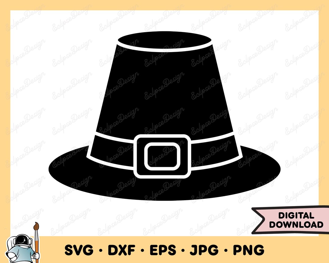 Pilgrim Hat SVG Pilgrim PNG Pilgrim Clip Art Cut File Silhouette ...