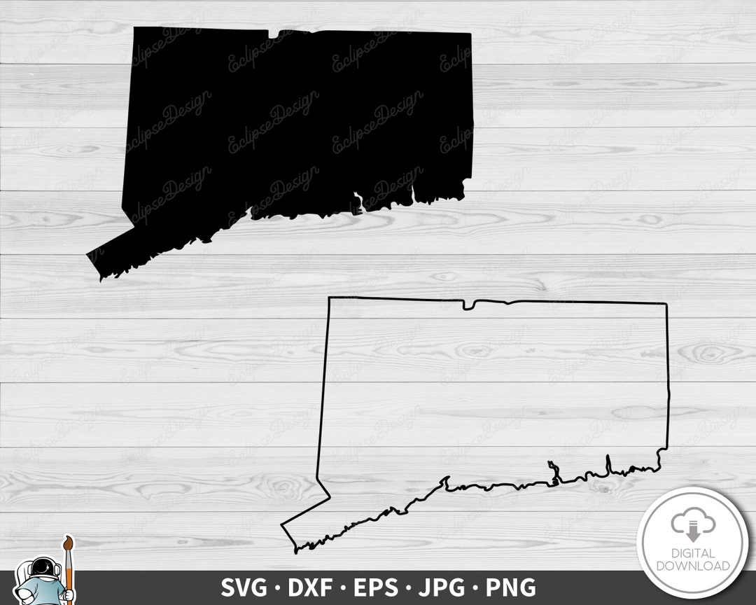 Connecticut SVG State Clip Art Cut File Silhouette Instant Digital ...
