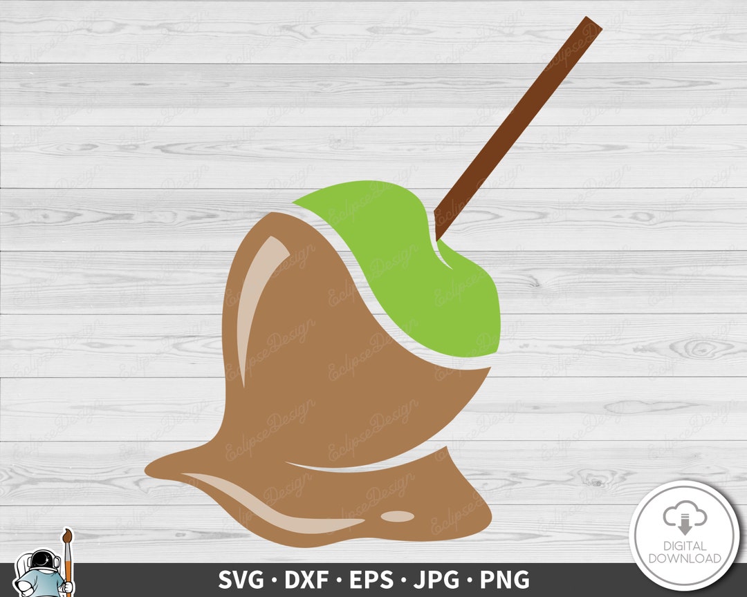 Caramel Apple SVG Fall Clip Art Cut File Silhouette Dxf Eps Png Jpg ...