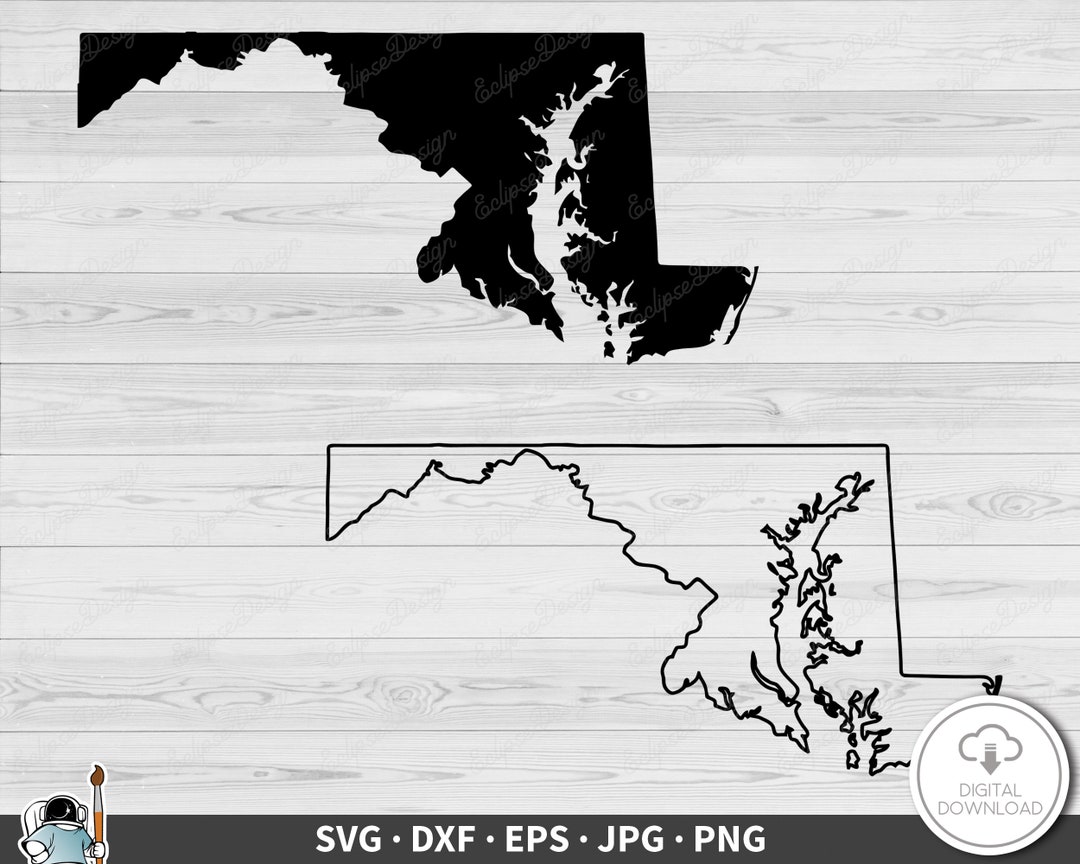 Maryland SVG State Clip Art Cut File Silhouette Instant Digital ...