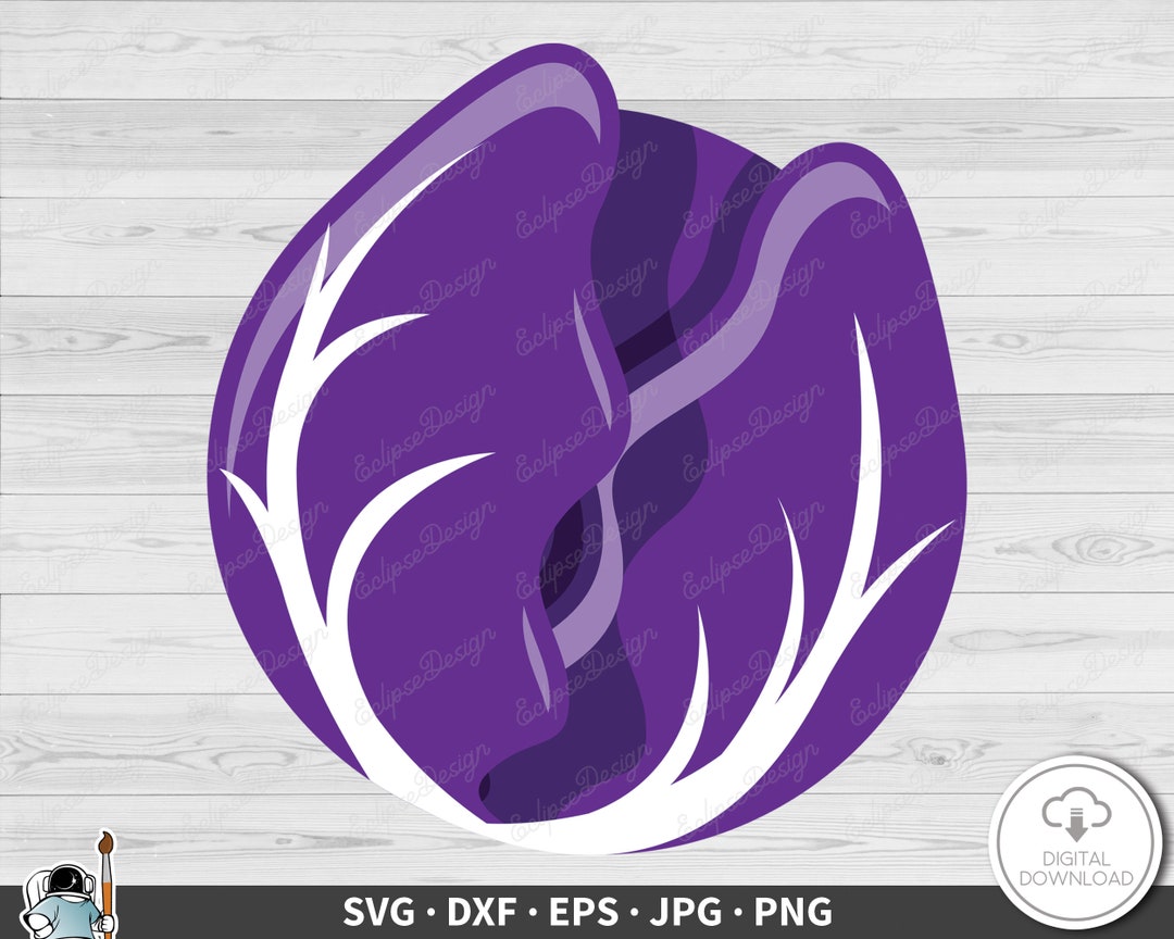 Cabbage SVG Clip Art Cut File Silhouette Dxf Eps Png Jpg Instant ...