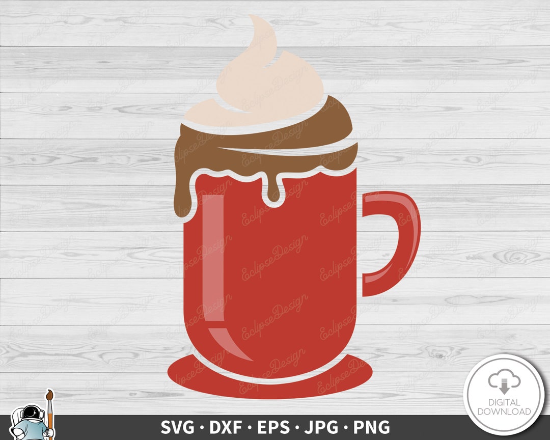 Hot Chocolate Cocoa SVG Clip Art Cut File Silhouette Instant Digital ...