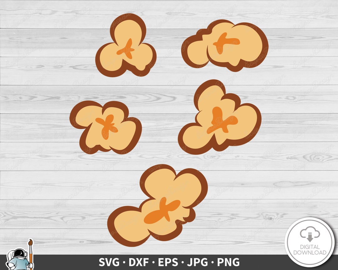 Popcorn Kernel SVG Clip Art Cut File Silhouette Instant Digital ...