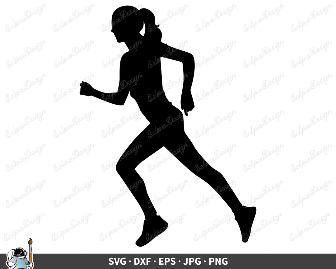 Running Girl SVG Runner Clip Art Cut File Silhouette Dxf Eps - Etsy