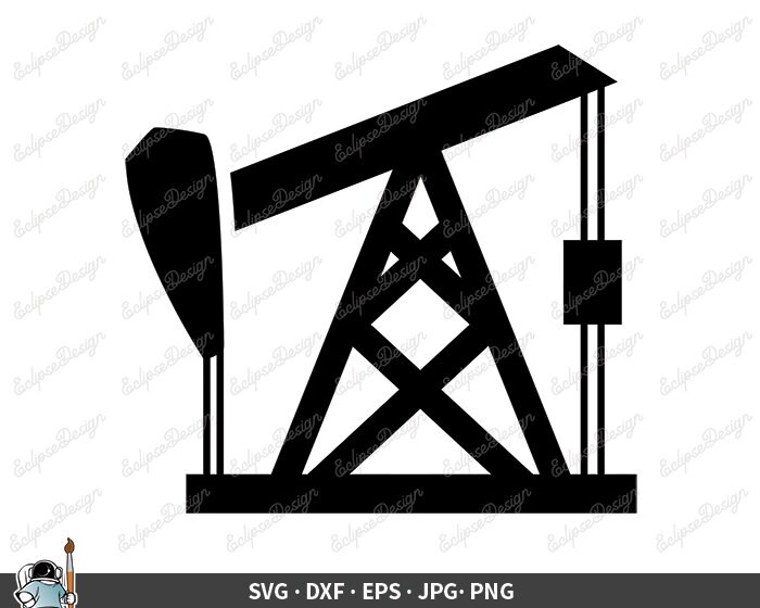 Clip Art Oil Rig Silhouette Oil Rig Cricut Oil Driller Vector Oil Rig ...