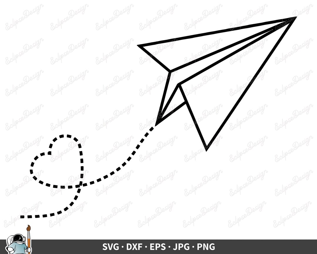 Paper Airplane SVG Clip Art Cut File Silhouette Dxf Eps Png - Etsy
