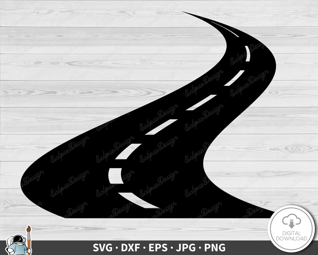Road Swerve SVG Driving Clip Art Cut File Silhouette Instant Digital ...