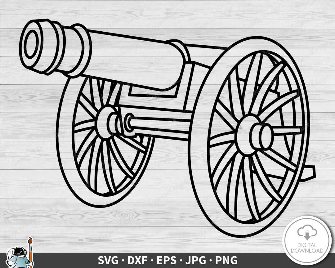Cannon War Battle SVG Clip Art Cut File Silhouette Instant Digital ...