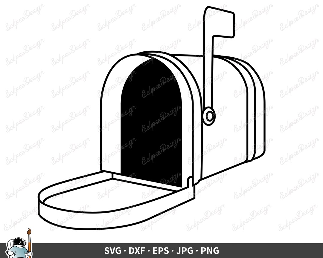 Open Mailbox SVG Clip Art Cut File Silhouette Dxf Eps Png - Etsy