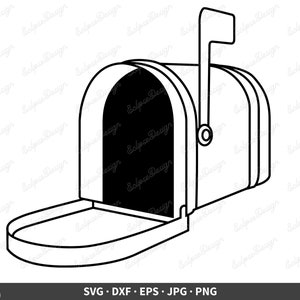 Open Mailbox SVG Clip Art Cut File Silhouette Dxf Eps Png - Etsy UK