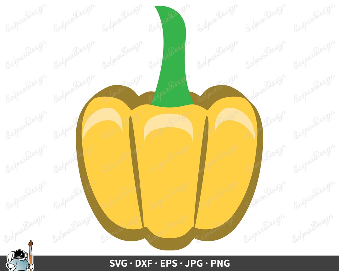 Yellow Bell Pepper SVG Clip Art Cut File Silhouette Dxf Eps - Etsy