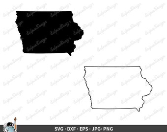 Iowa State Map Silhouette Iowa Cricut State svg eps png dxf jpg State ...