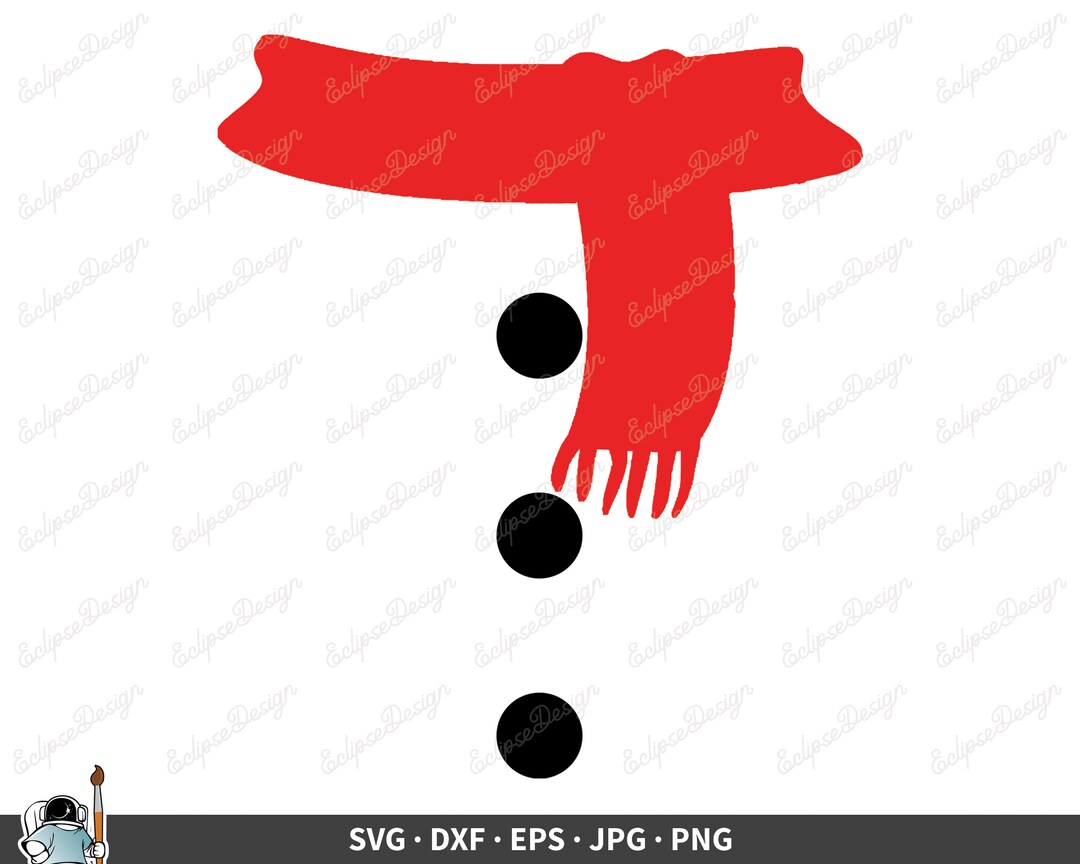 Snowman Scarf SVG Clip Art Cut File Silhouette Dxf Eps Png - Etsy