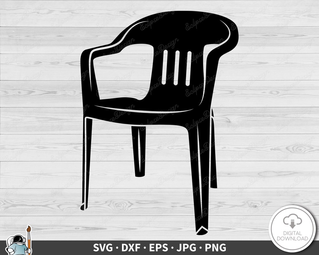 Plastic Lawn Chair SVG Clip Art Cut File Silhouette Instant Digital ...
