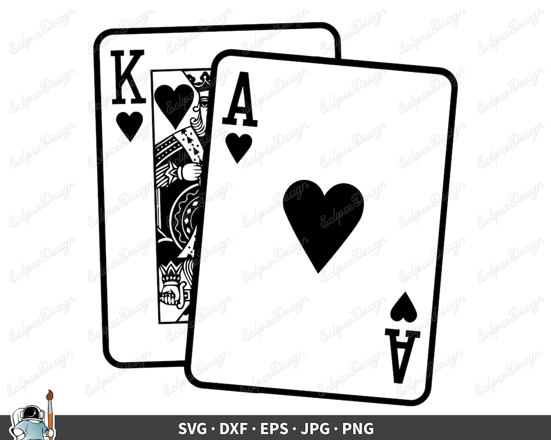 Ace King of Hearts Playing Cards SVG Clip Art Cut File - Etsy