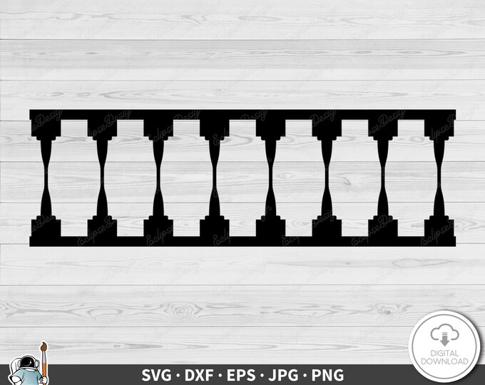 Wooden Railing Svg Vector, Wooden Railing Svg Dxf Png, Wooden Railing ...